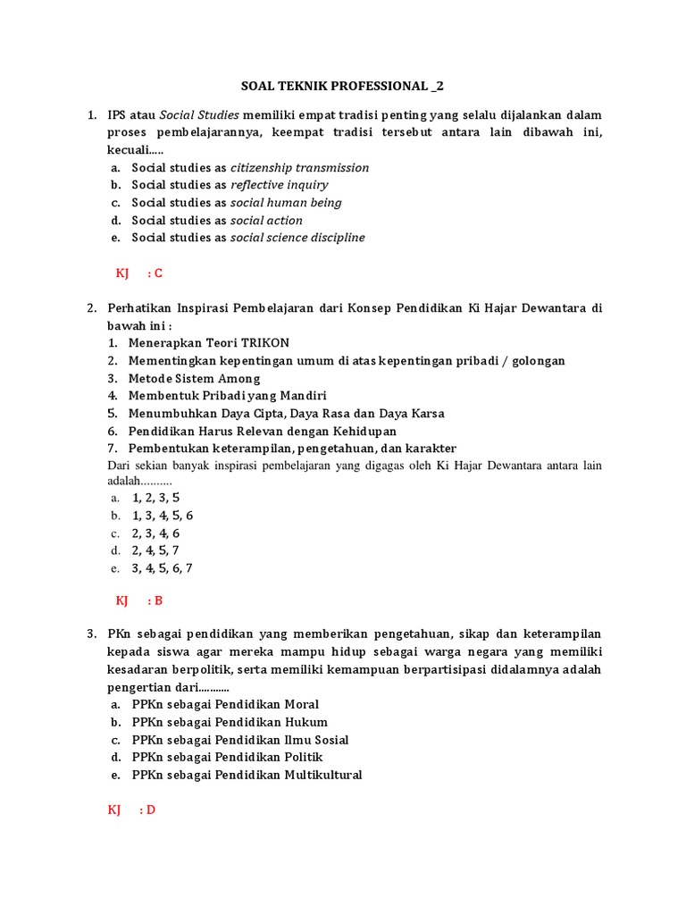 Soal Teknik Professional - 2 + KJ | PDF