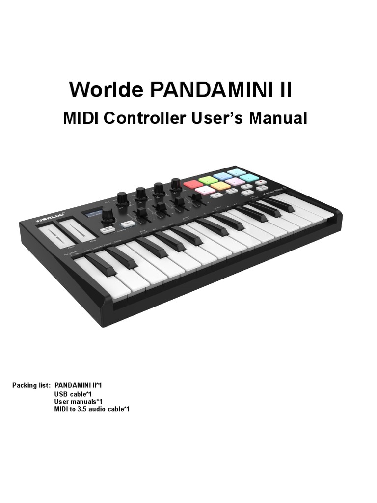 Worlde PANDAMINI II MIDI Controller User's Manual | PDF | Usb | Computing