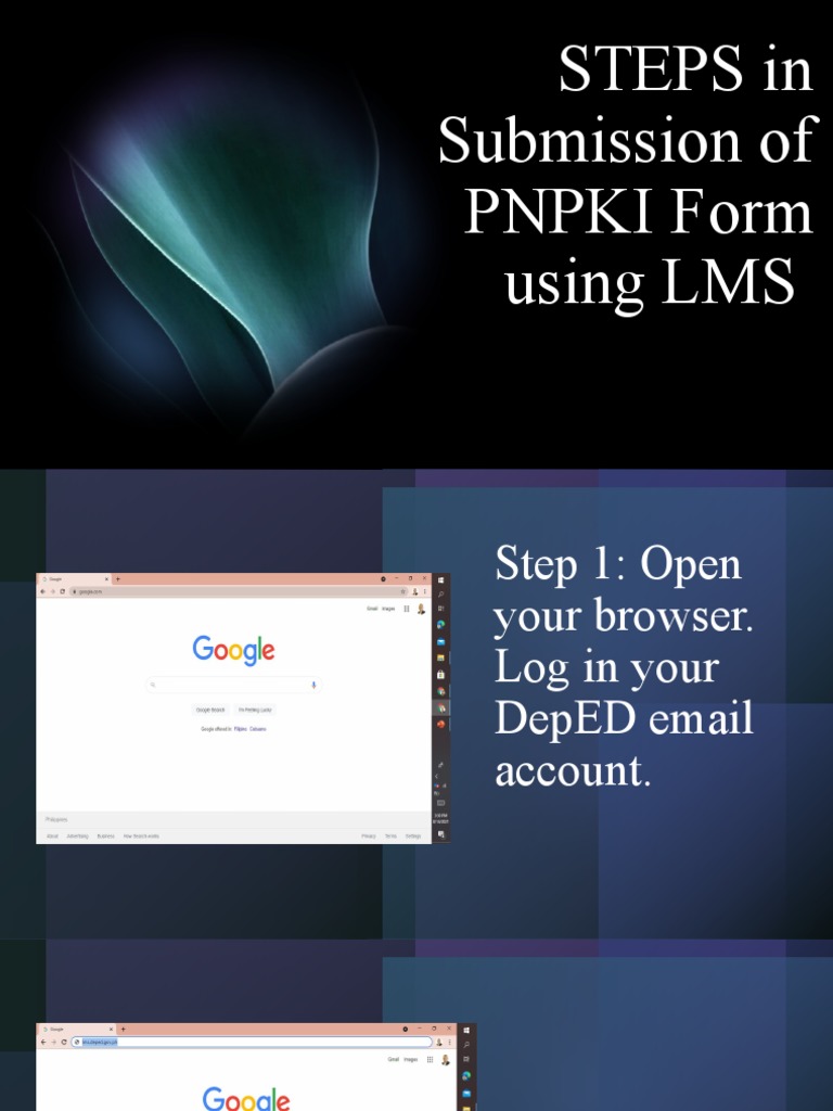 STEPS in Submission of PNPKI Form Using LMS | PDF