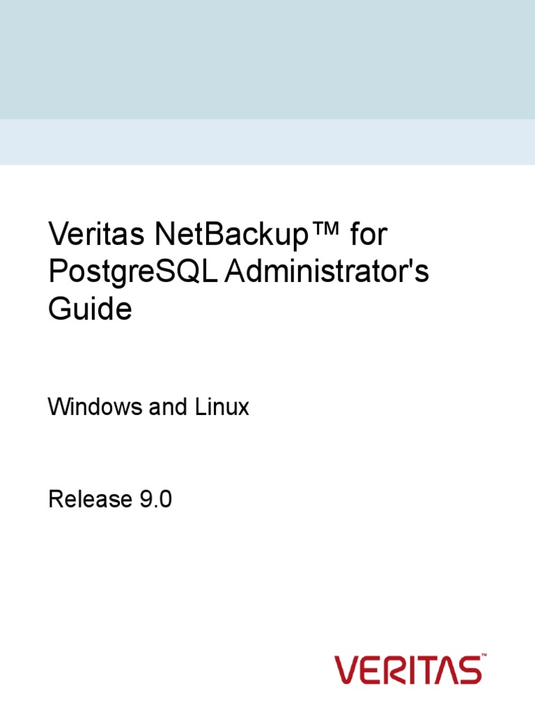 Veritas Netbackup™ For Postgresql Administrators Guide Windows And Linux Pdf Postgre Sql