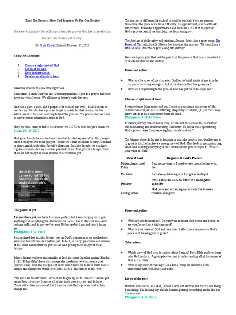 Trust The Process | PDF | Jesus | Bible
