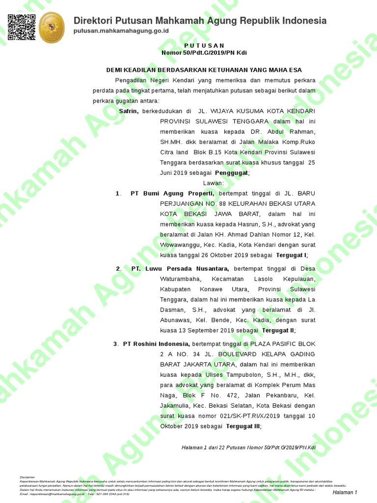 X50.pdt.g.2019.pn - Kdi - Perdamaian Batal | PDF