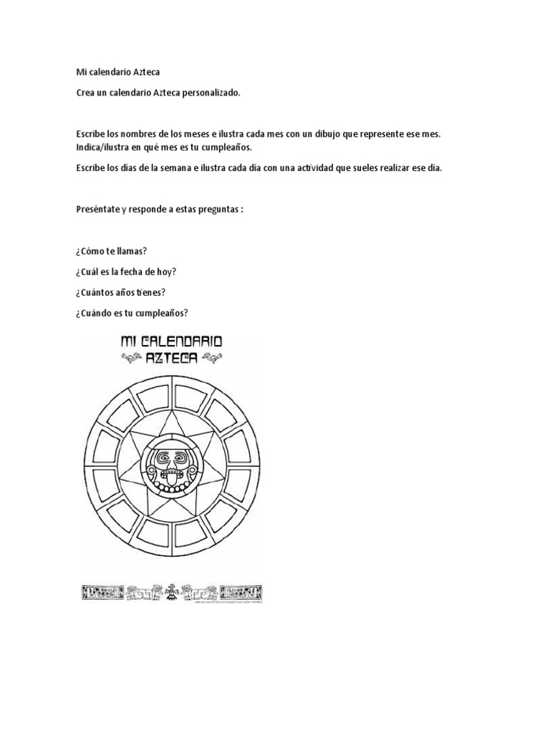 Mi Calendario Azteca | PDF | Relaciones personales, crianza y ...