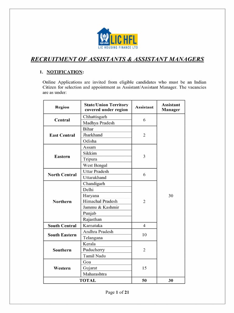Assistant Assistant Manager Recruitment Detailed Advertisement | PDF ...