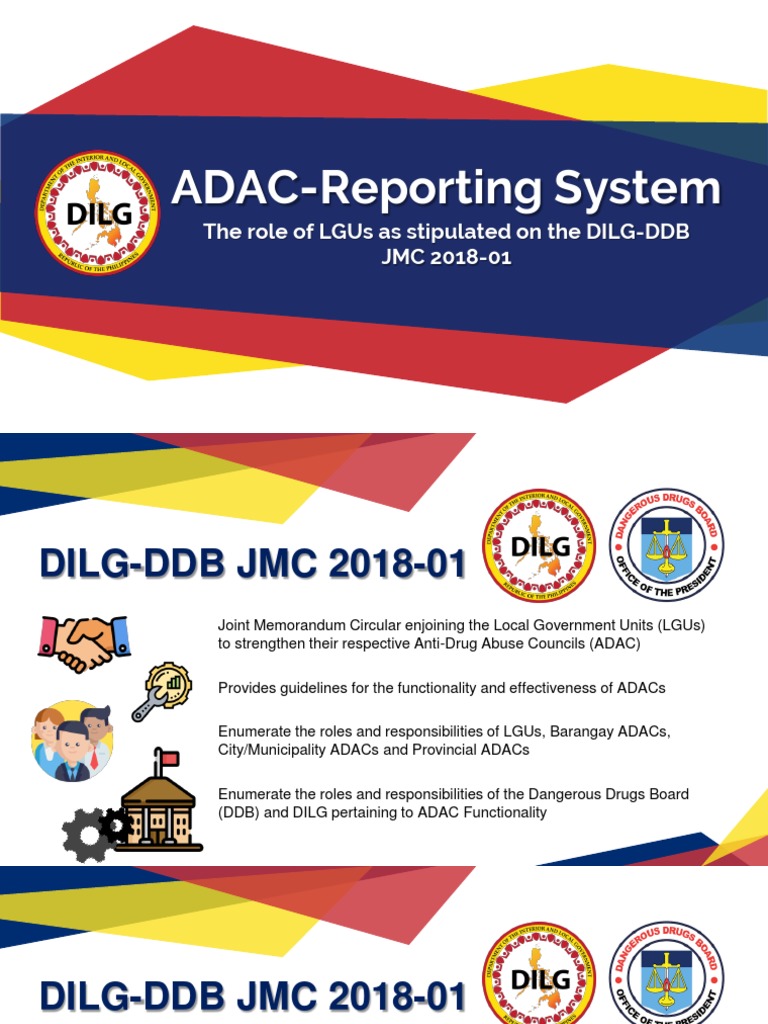 Adac-Reporting System: The Role of Lgus As Stipulated On The Dilg-Ddb ...