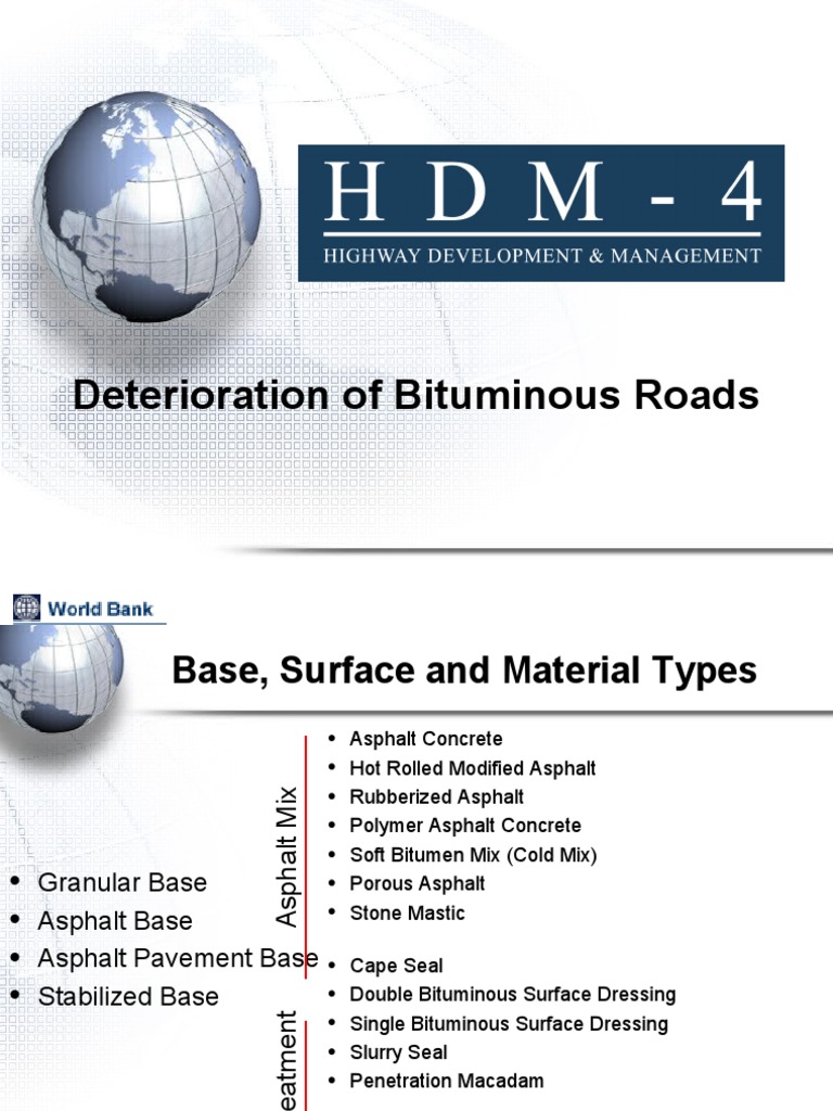 HDM 4 DeteriorationBituminousRoads2008!10!22 | PDF | Road Surface | Road