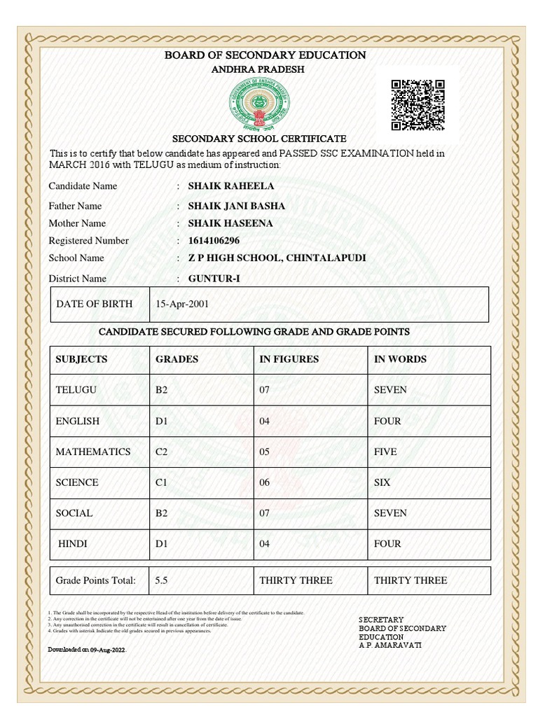 Board of Secondary Education: Andhra Pradesh | PDF | Vocational ...