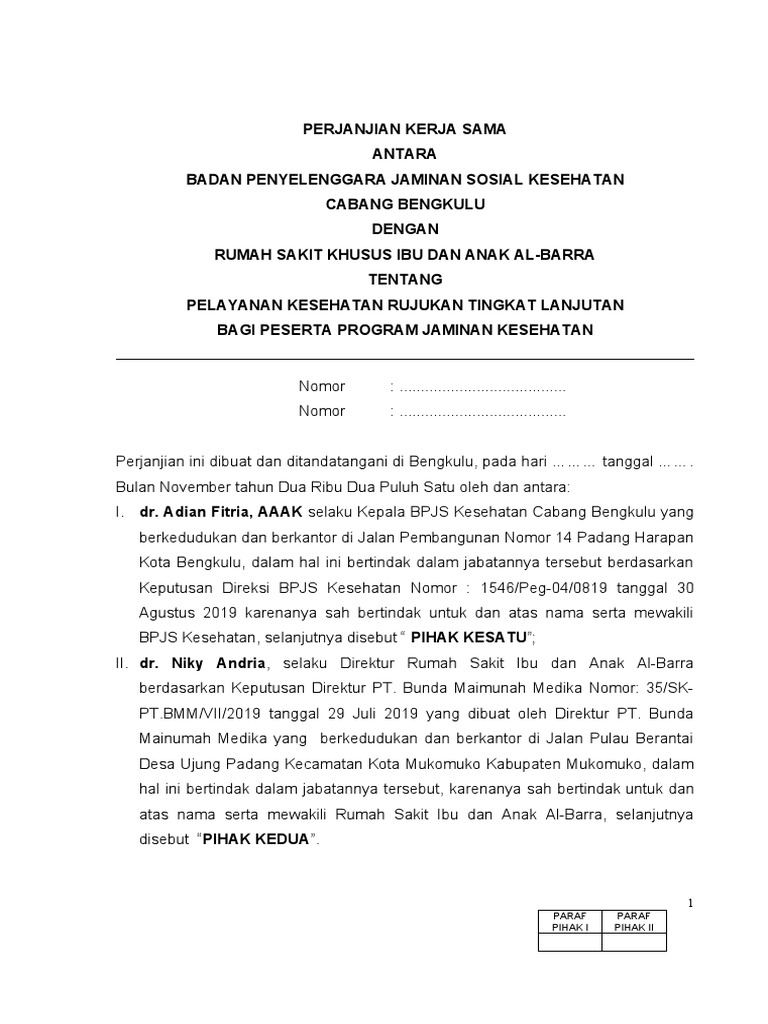 B. 1. Template PKS RSIA Al-Barra | PDF