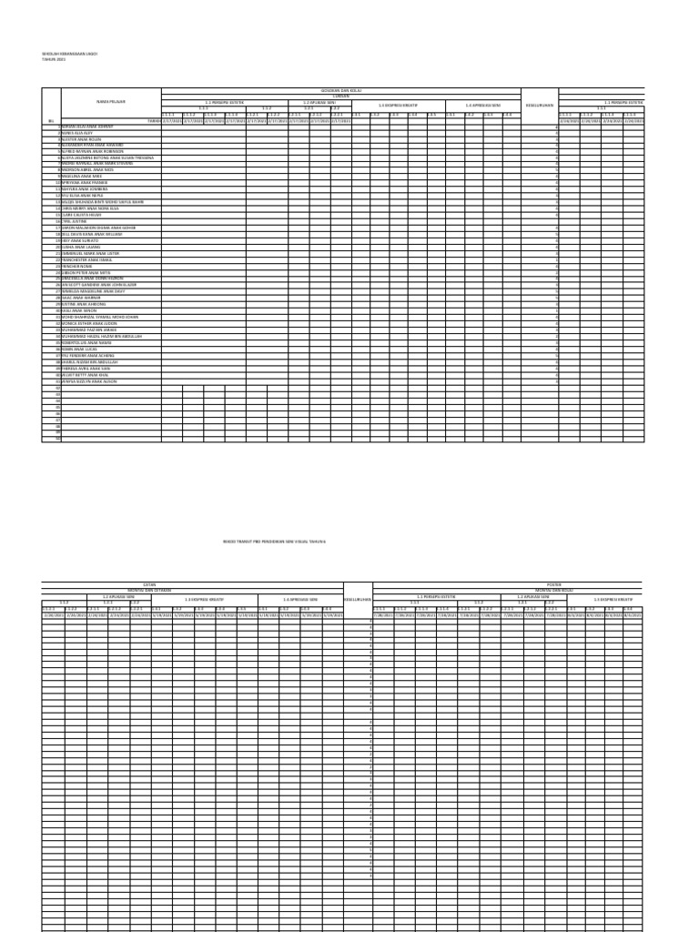 Rekod Transit PBD PSV Tahun 6 | PDF