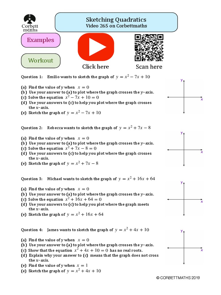 Sketching Quadratics | PDF | Quadratic Equation | Mathematics