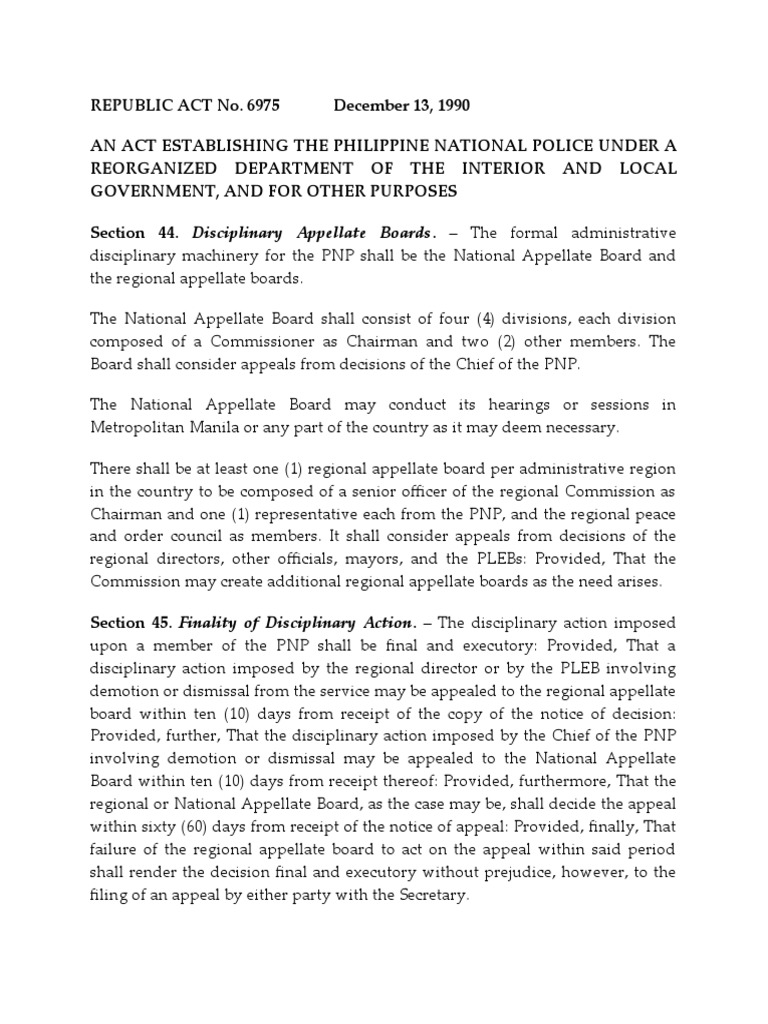 REPUBLIC ACT No. 6975 | PDF | Finance & Money Management | Law