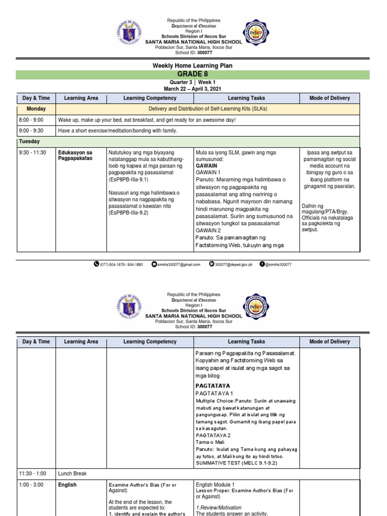 Whlp Grade 8 Q3 Week 1 Pdf