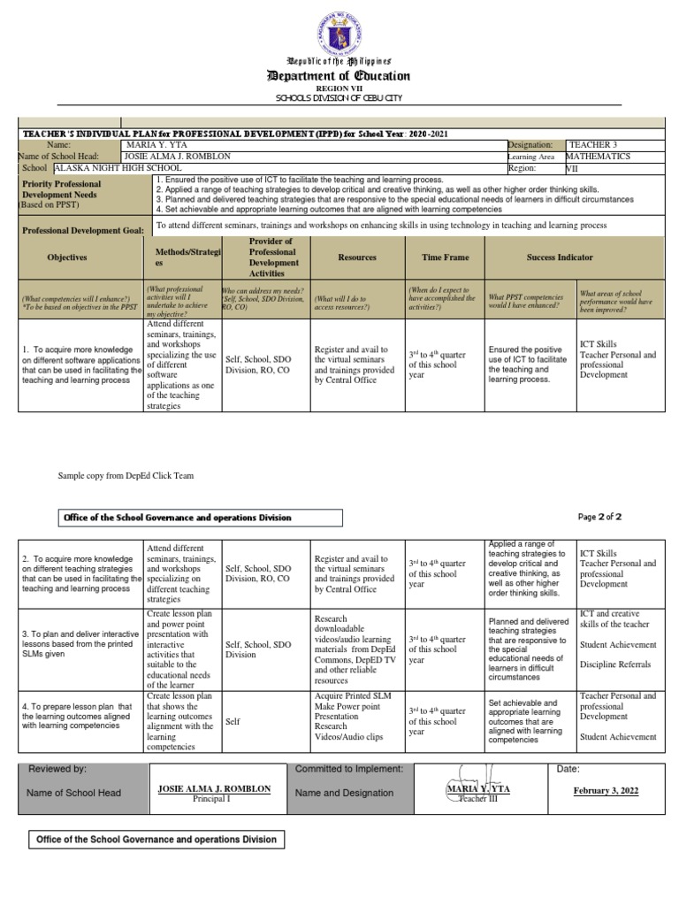 Department of Education: Republic of The Philippines | PDF | Teaching ...