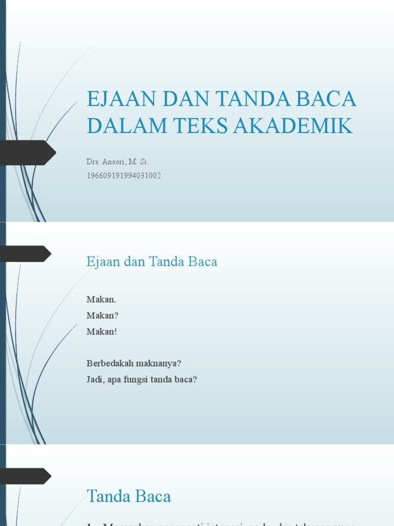 Ejaan Dan Tanda Baca Dalam Teks Akademik | PDF
