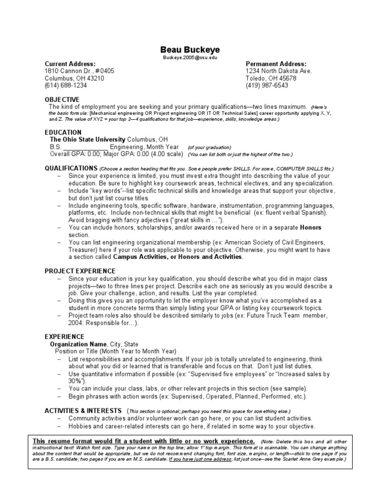 Gs Resume Template No Exp | PDF | Engineering | Employment