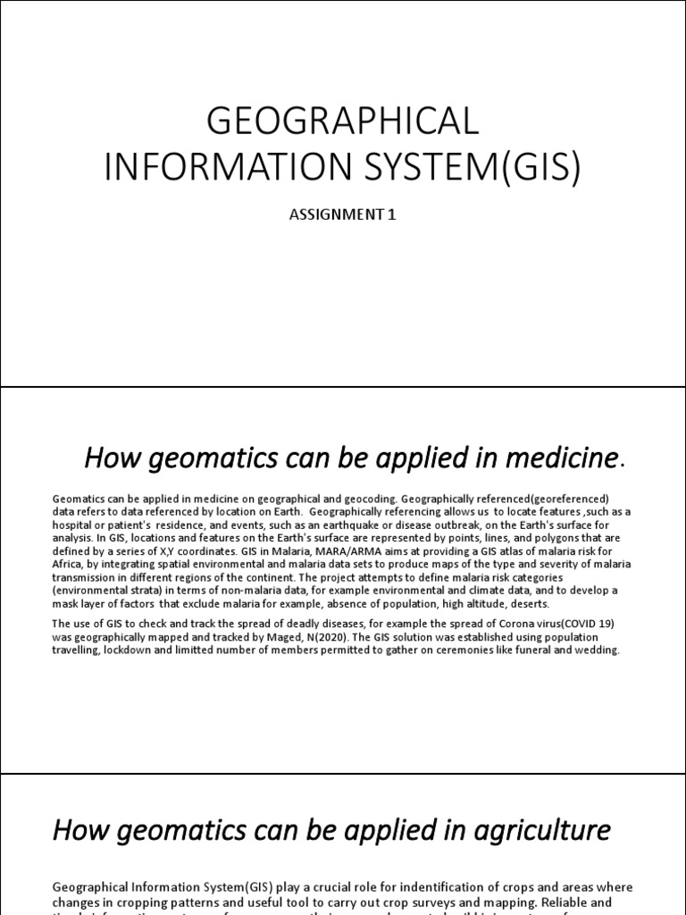 Geographical Information System (Gis) : Assignment 1 | PDF | Geographic Information System ...