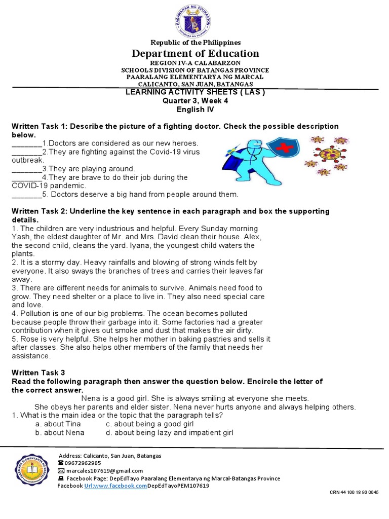 Grade 4 LAS Q3 W4 Eng | PDF