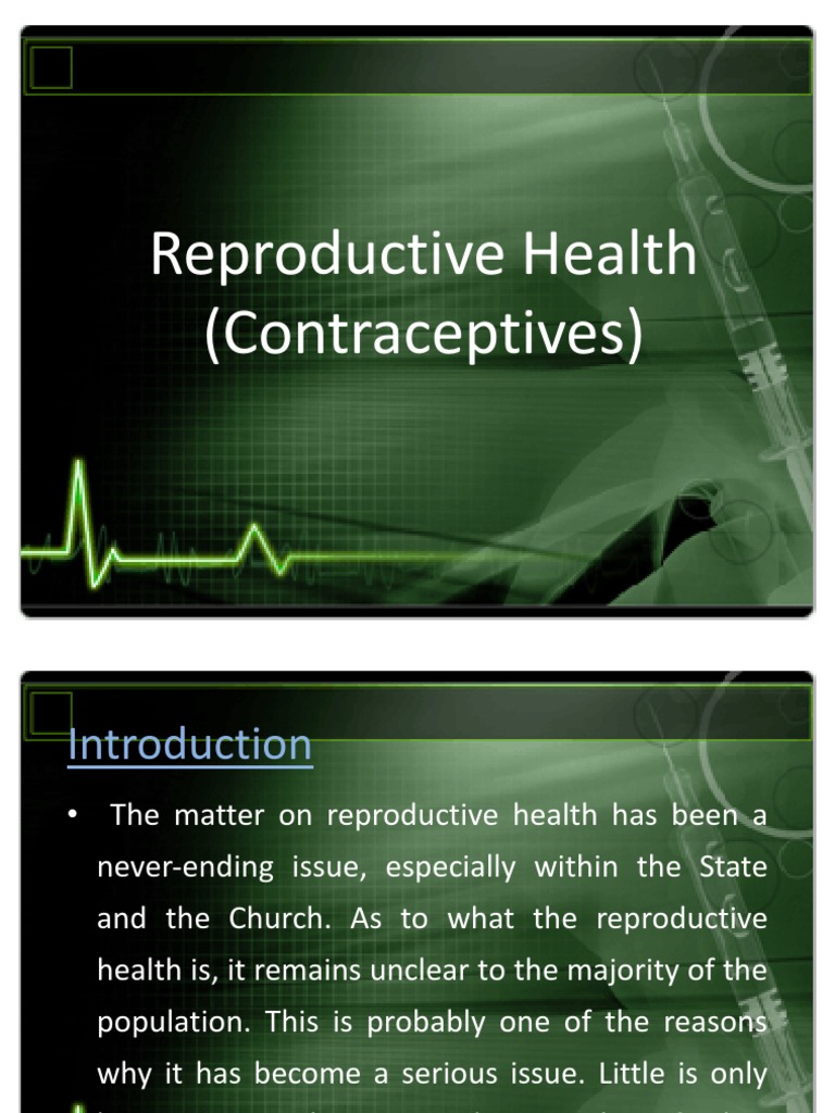 Reproductive Health Contraceptives) | PDF | Birth Control | Menstrual Cycle