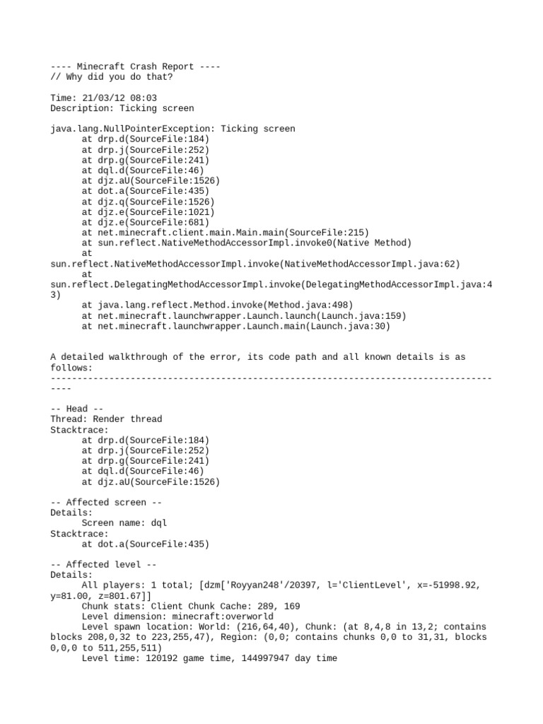 Crash 2021 03 12 - 08.03.04 Client | Download Free PDF | Software ...