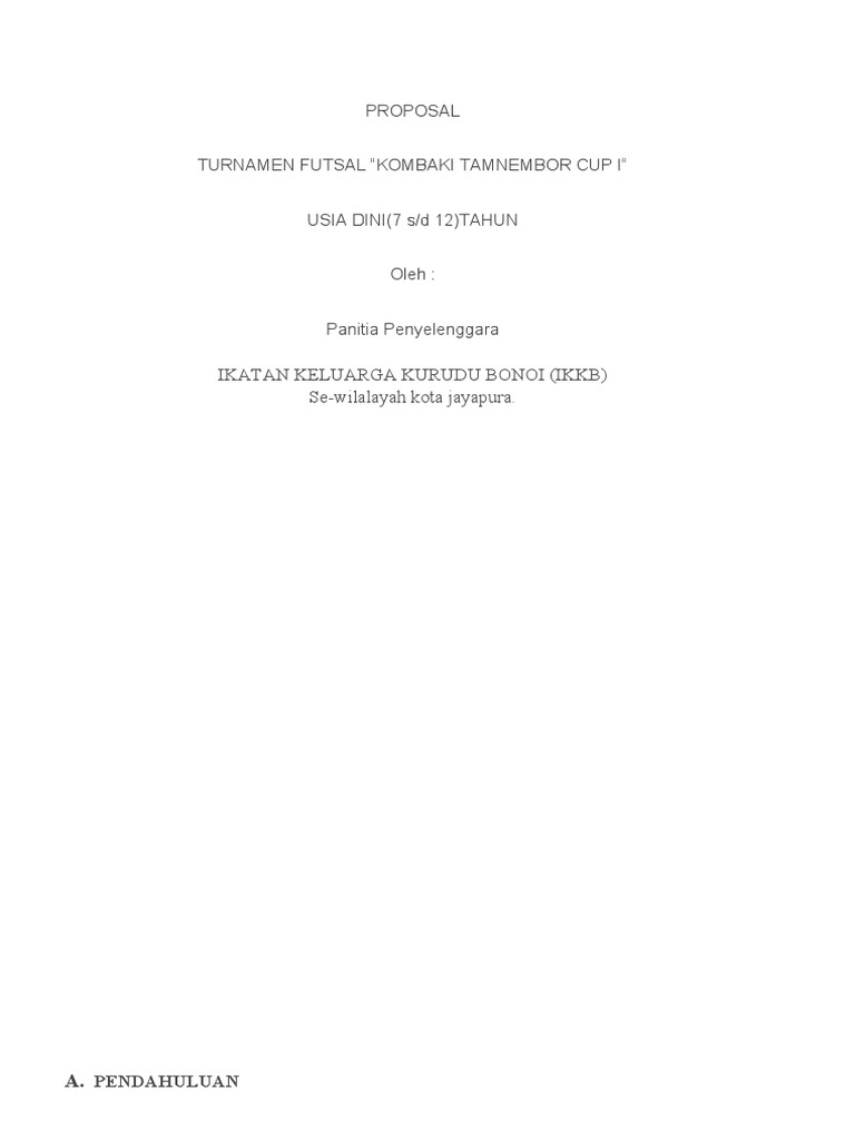 PROPOSAL Futsal | PDF