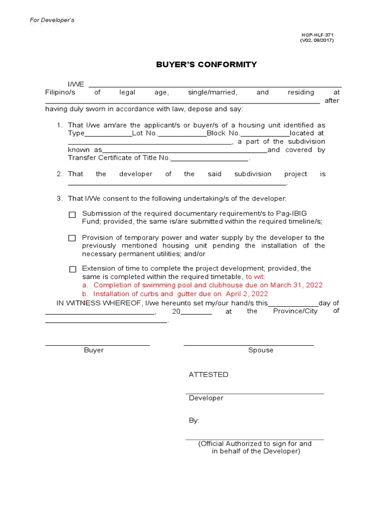 HLF371 - Buyer's Conformity | PDF | Justice | Crime & Violence