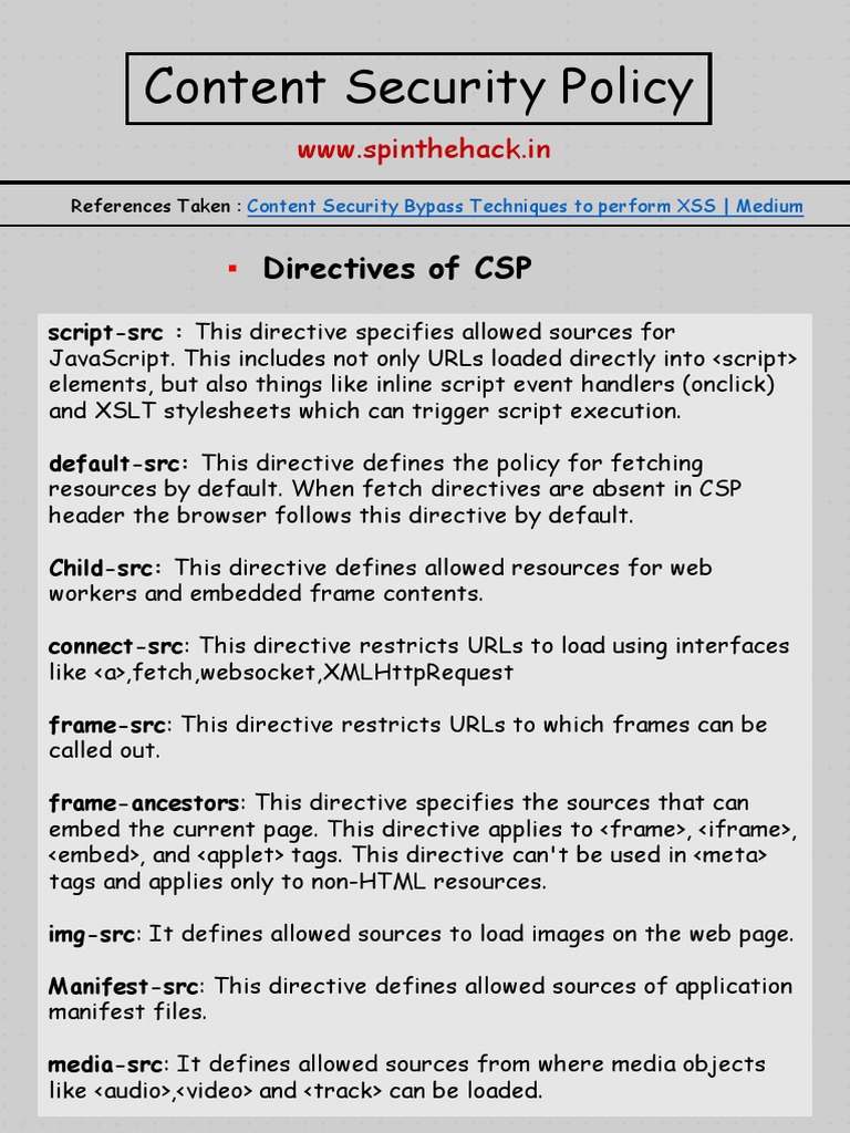 Content Security Policy: Directives of CSP | PDF | Web 2.0 | Websites