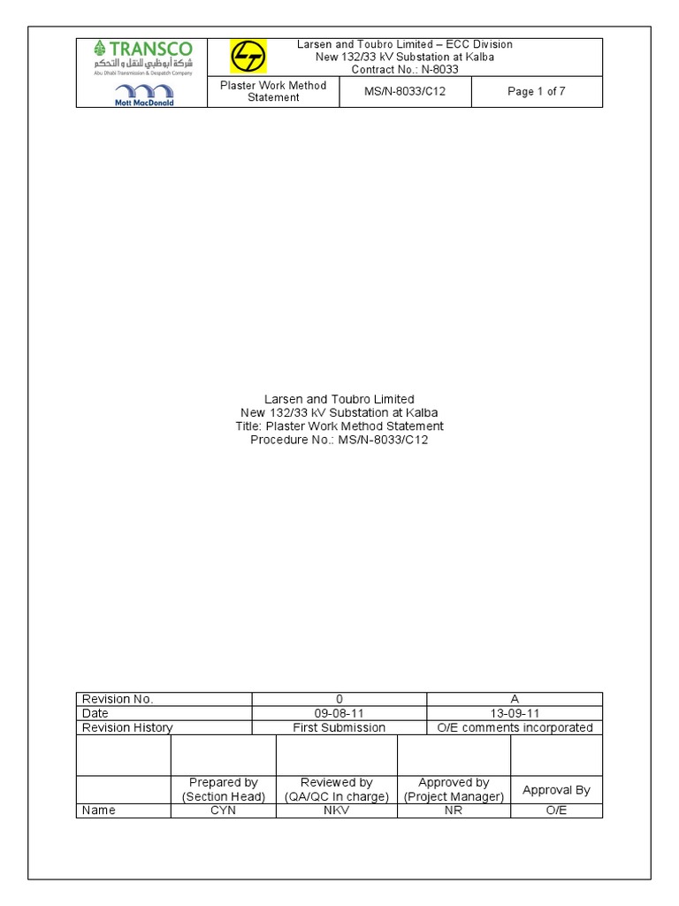 2 Plaster Work MS | PDF | Concrete | Cement