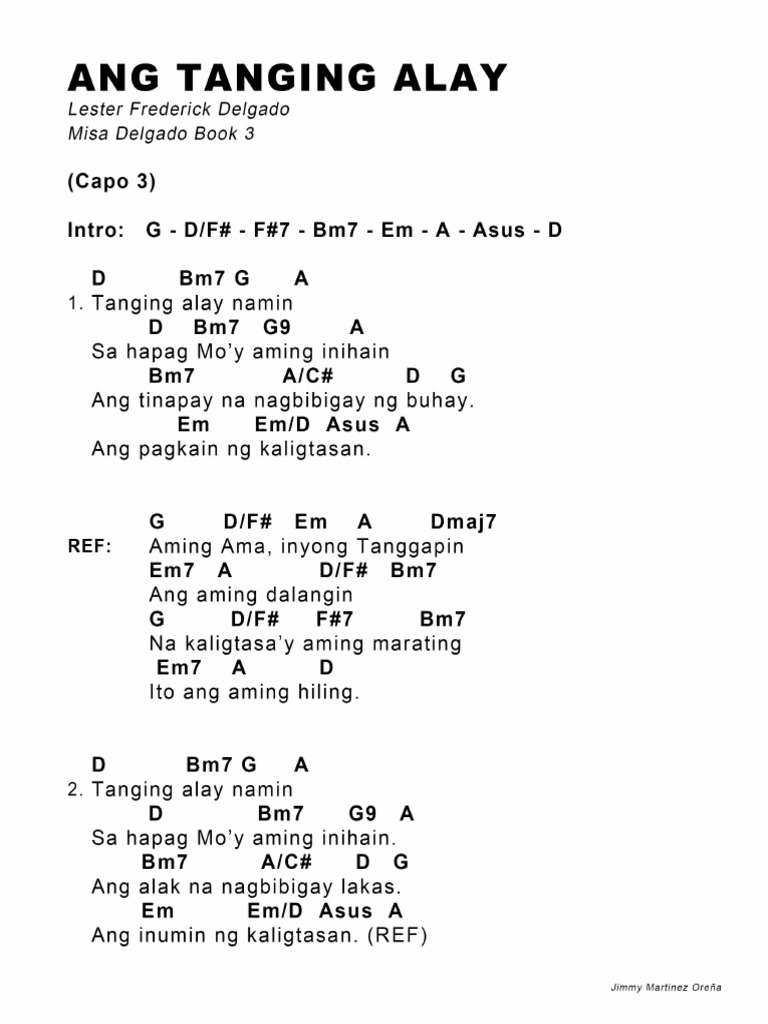 ANG TANGING ALAY - Chords | PDF