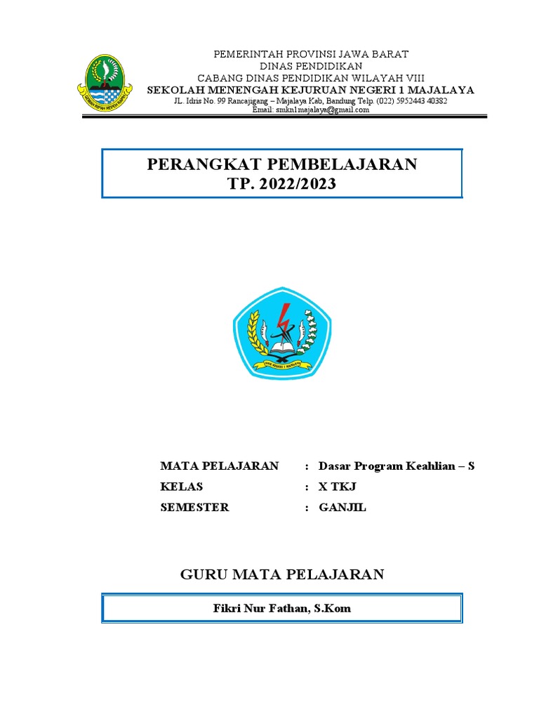 Cover Administrasi Guru TKJ 2022-2023 | PDF
