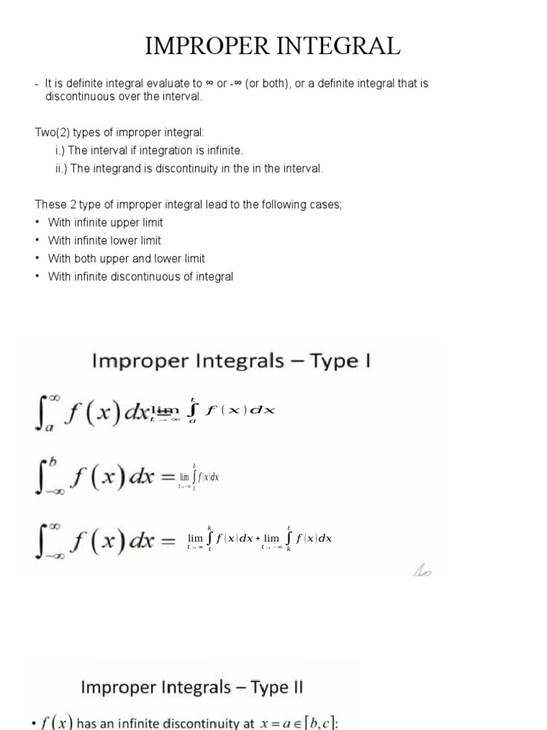 Improper Integral | PDF