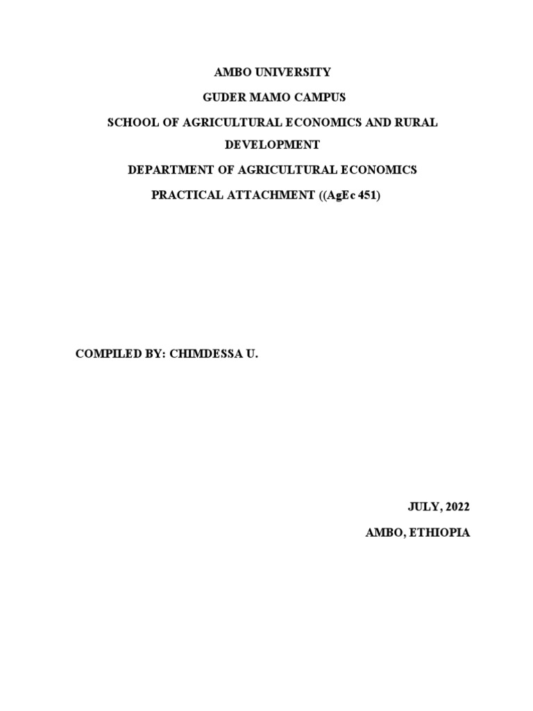 Practical Attachment | PDF | Economics | Non Governmental Organization