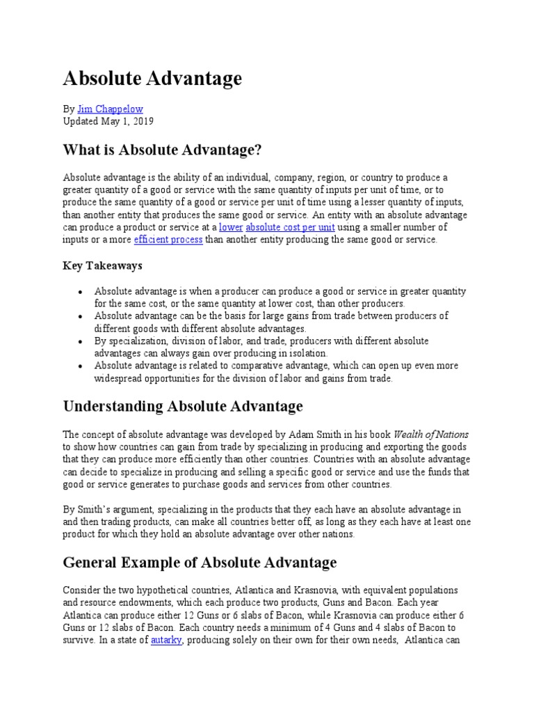 What Is Absolute Advantage? | PDF | Comparative Advantage | Economics