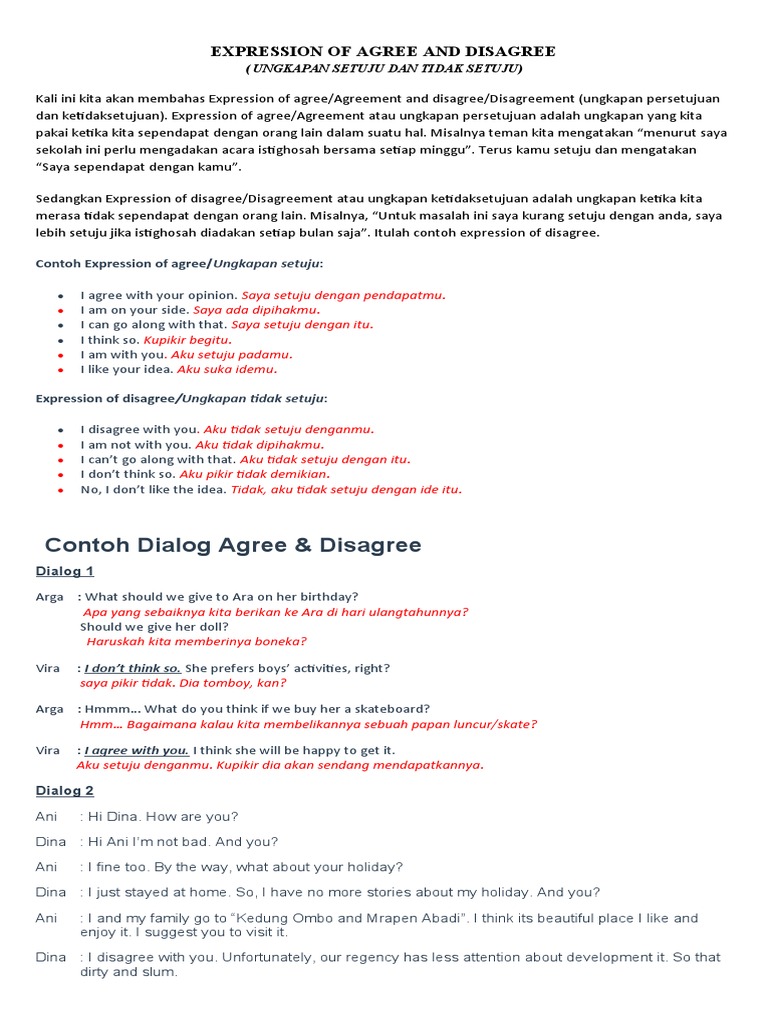 Expression of Agreement and Disagreement | PDF