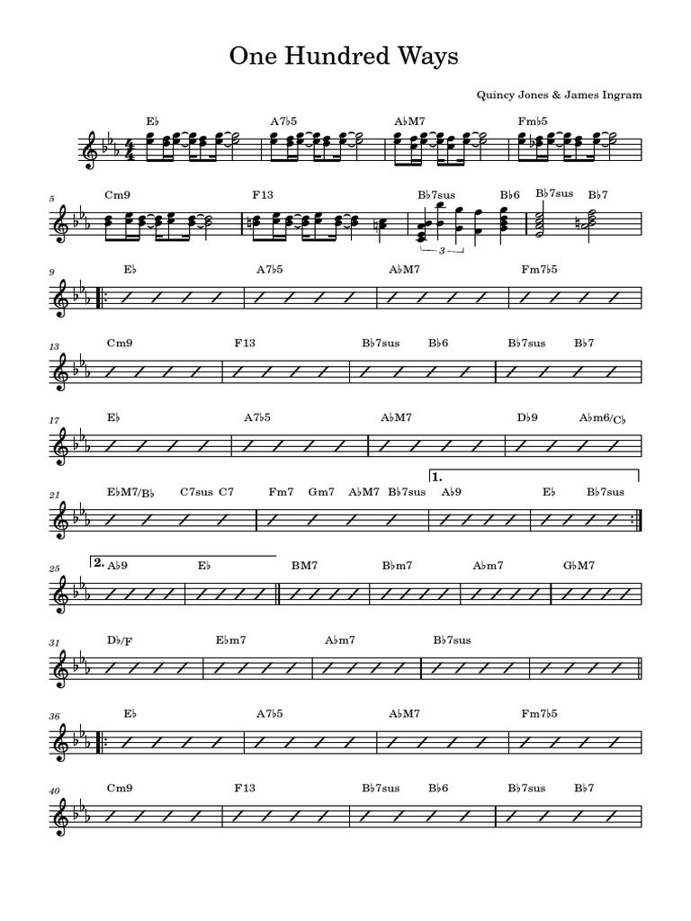 One - Hundred - Ways Lead Sheet | PDF