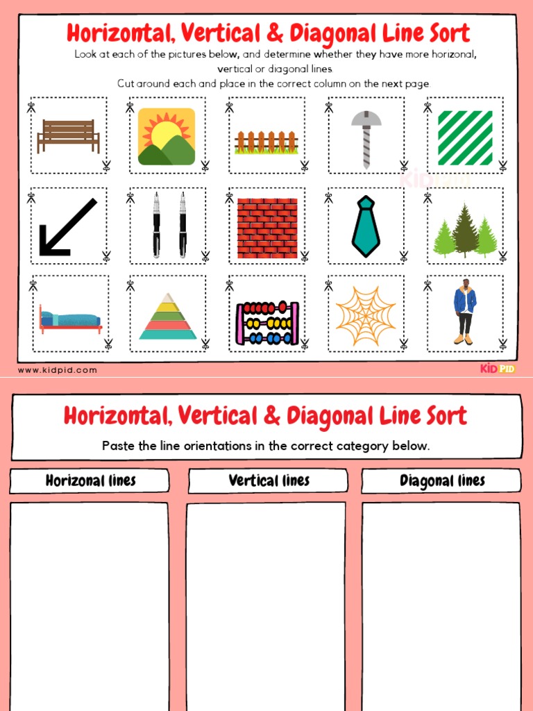 Line Orientation Activity Sort Worksheet | PDF