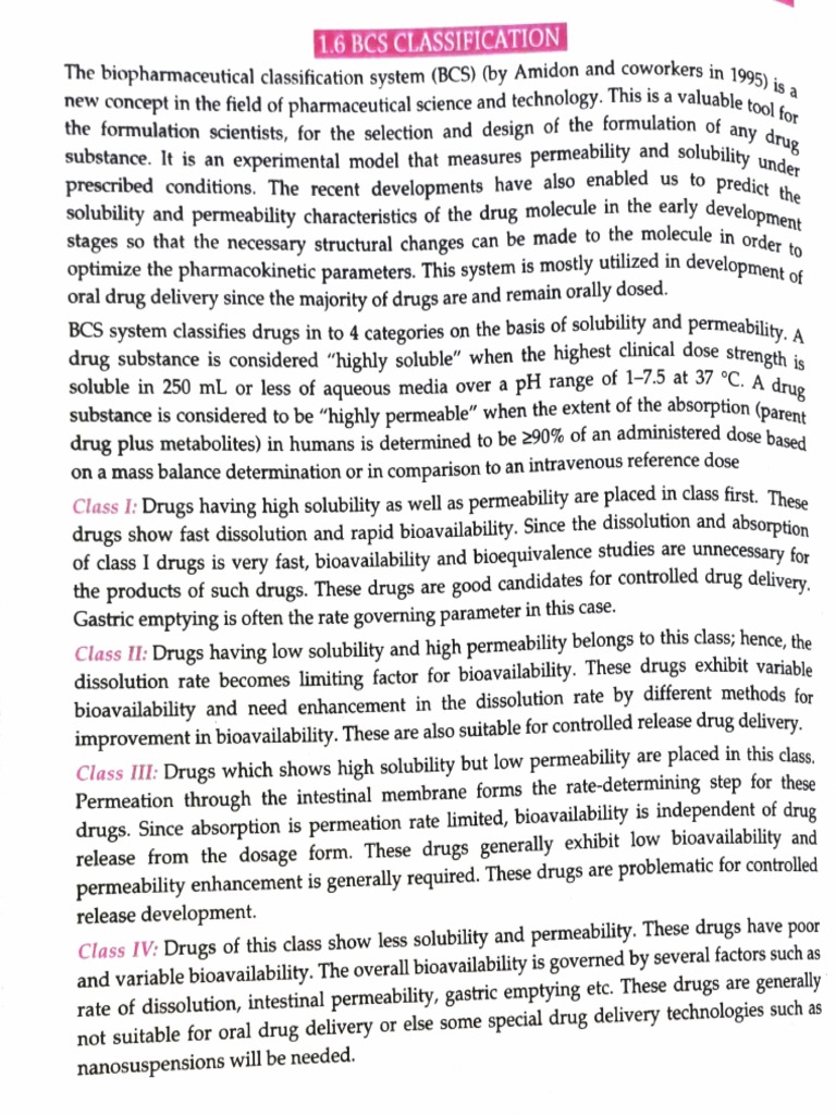 BCS Classification | PDF | Bioavailability | Pharmaceutics