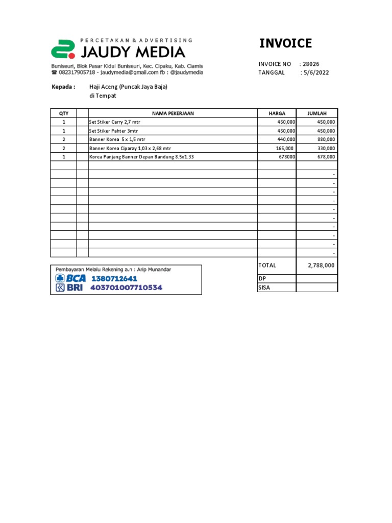 Invoice - Toko Besi - 28026 | PDF