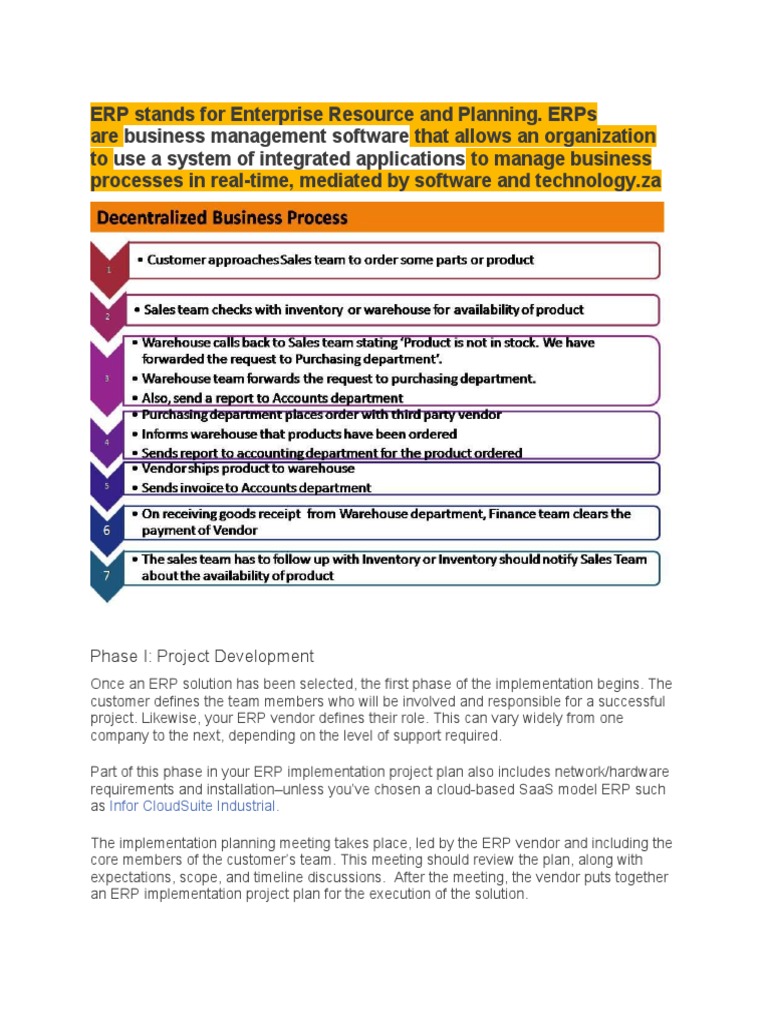 ERP Implementation Phases Explained | PDF | Enterprise Resource ...