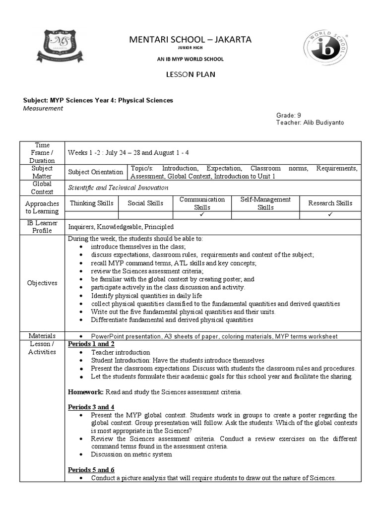 Grade 9 Physci LP Weeks 1and2 | PDF | International System Of Units ...