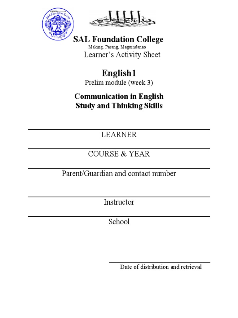3 - English 1 - Crim Prelim Module Week 3-4 | Descargar gratis PDF | Libraries | Encyclopedias