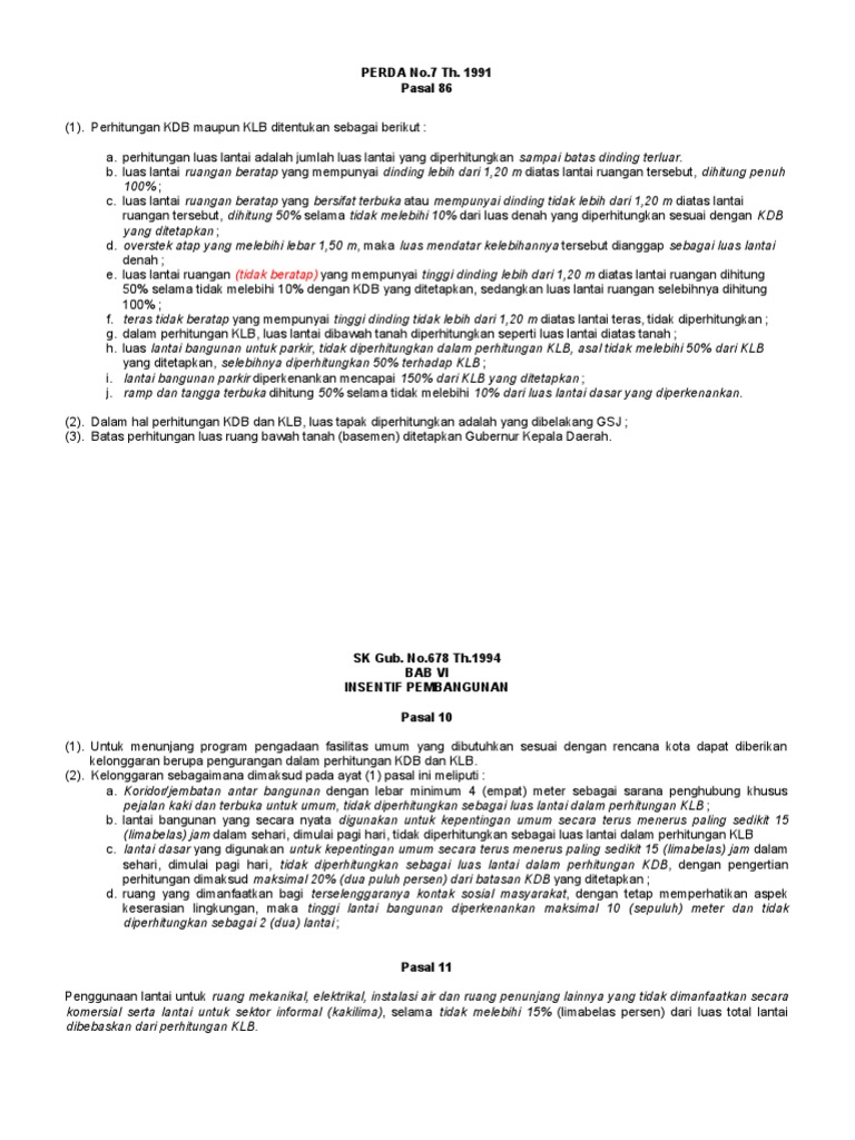 PERHITUNGAN KDB DAN KLB | PDF