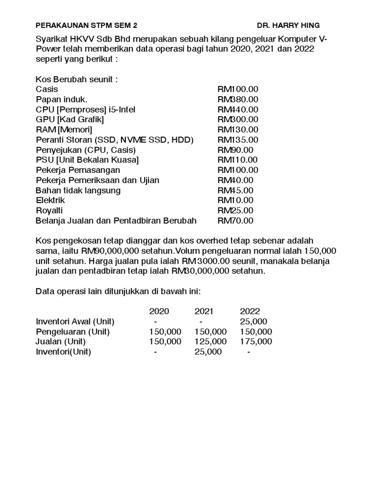 Perakaunan STPM Sem 2 2022 | PDF