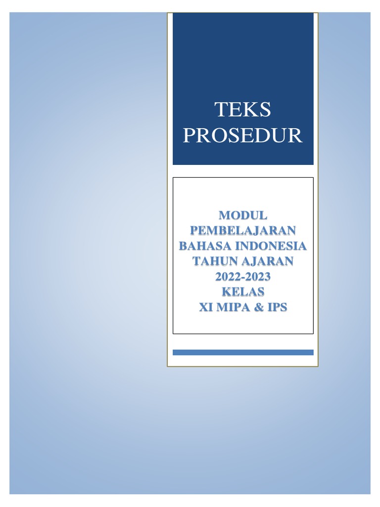 MODUL 1 Teks Prosedur SMAN 1 PDL | PDF