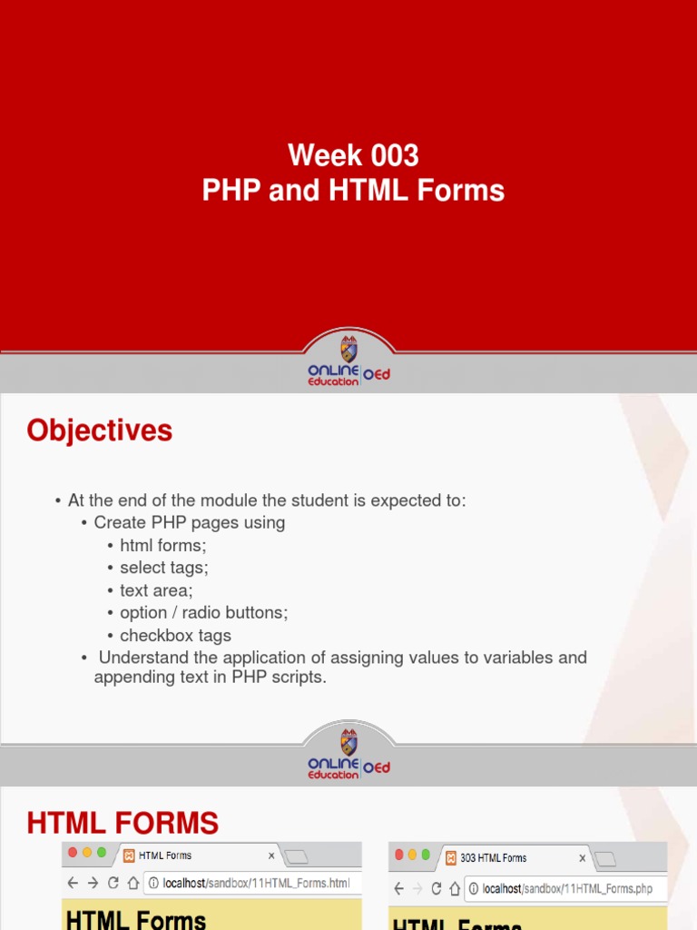 W3 Lesson 3 Introduction To PHP - Presentation | PDF | World Wide Web ...