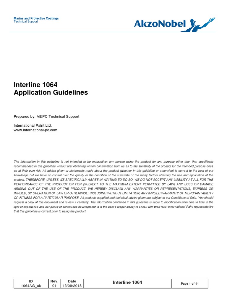 Interline 1064 Application Guidelines | PDF | Paint | Ventilation ...
