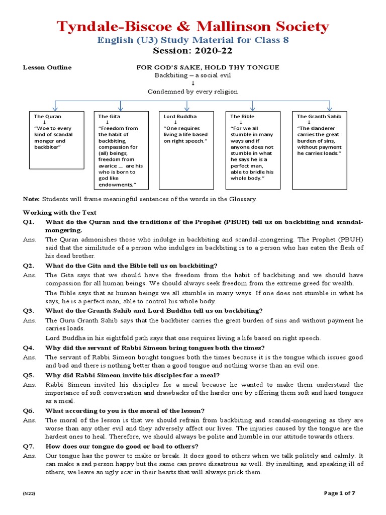 English-8 (U3) S Material 2022 | PDF | Syntax | Linguistics