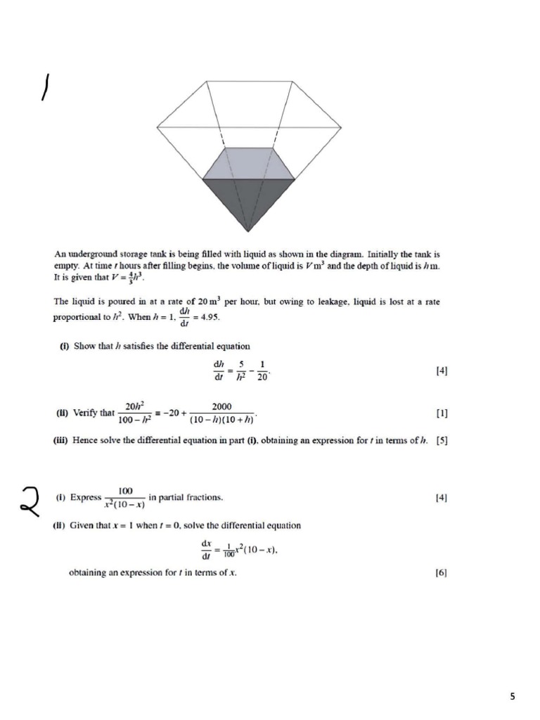 Differential Equations Worksheet | PDF | Equations | Sphere