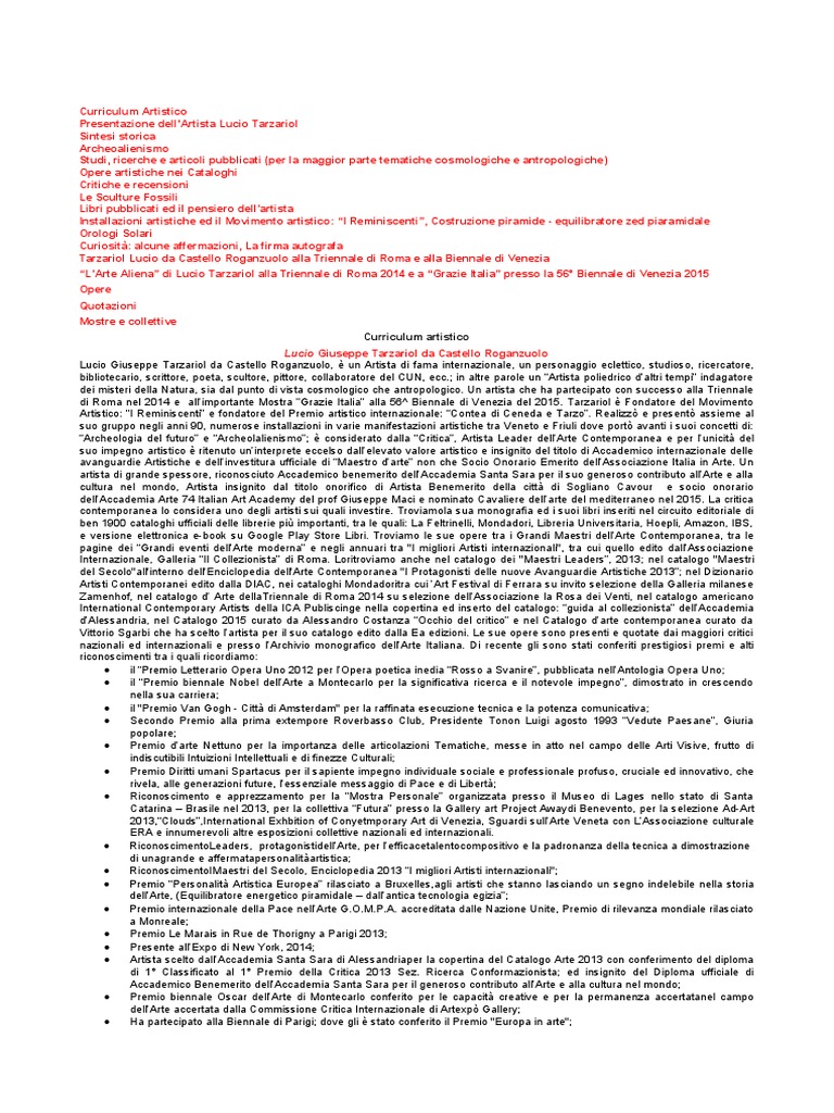 Biografia Tarzariol 2016 4 | PDF