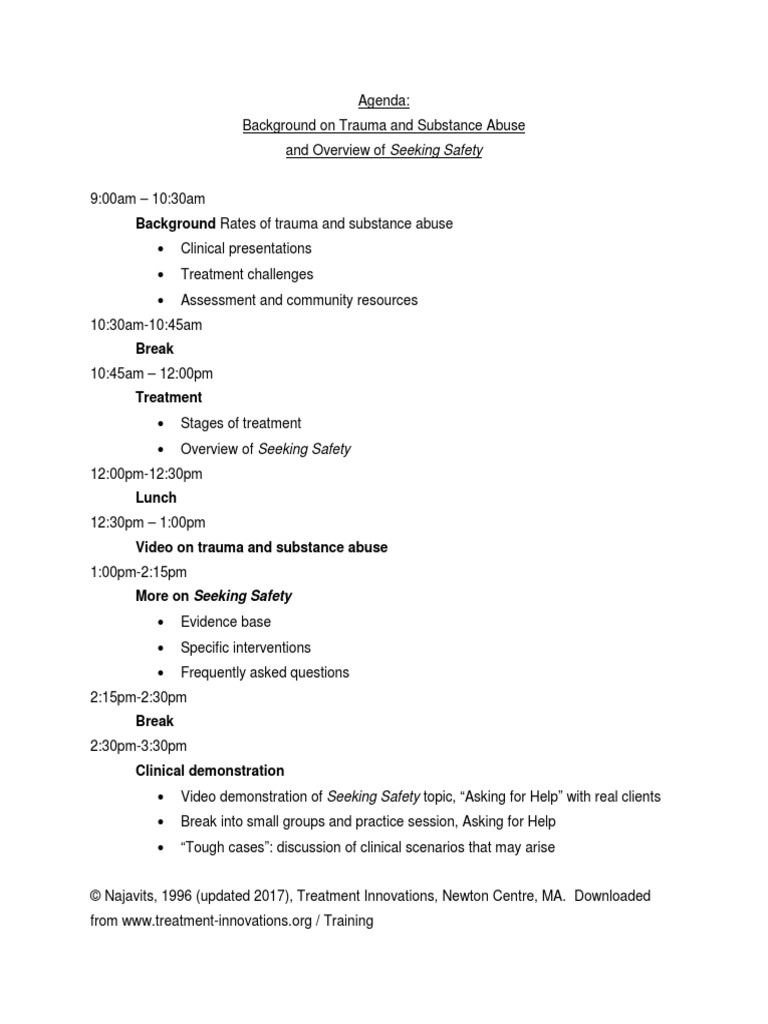 Seeking Safety | PDF | Substance Abuse | Mental Disorder