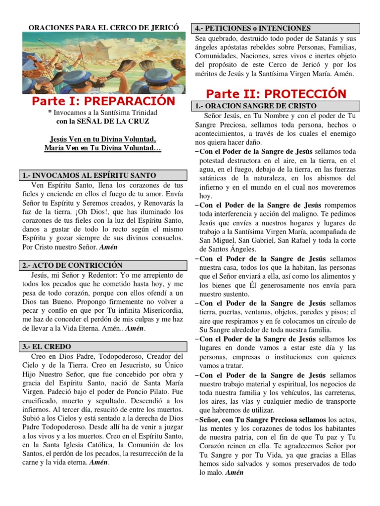 Oraciones del Cerco de Jericó | PDF | María, madre de Jesús | Oración